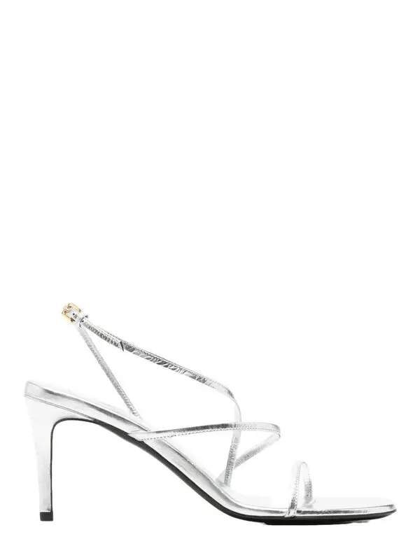 Khaite Metallic-effect Strappy Sandals - Silver