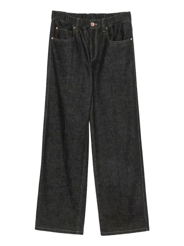 Brunello Cucinelli Contrast Stitch Jeans - Black