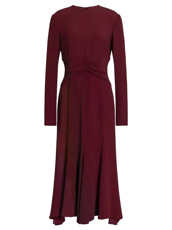 Alberta Ferretti Gathered Detail Midi Dress - Red