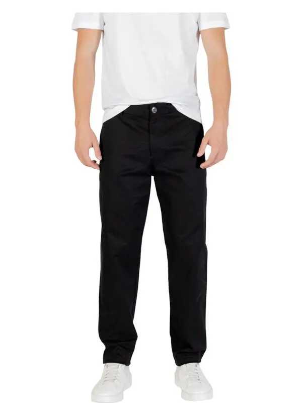 Armani Exchange Tailored Logo Plaque Trousers - Black