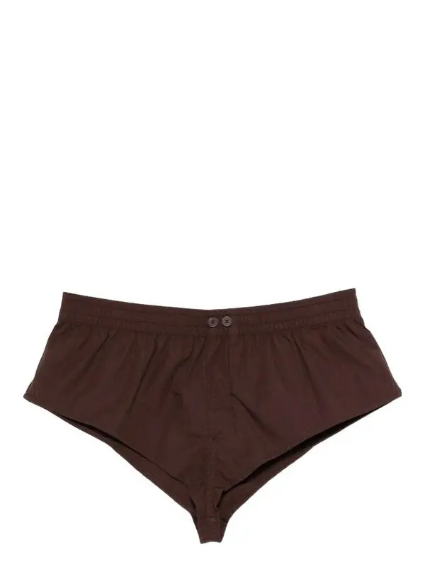 ENTIRE STUDIOS Pixie Buttoned Mini Shorts - Dark Brown