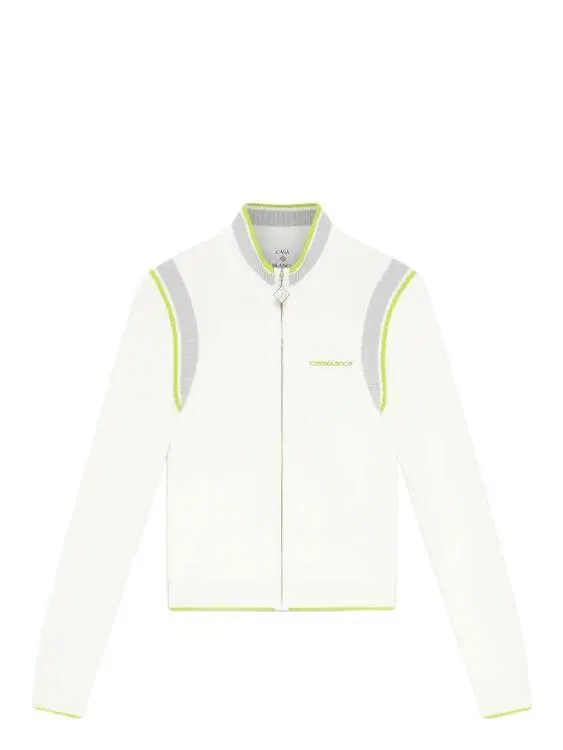 Casablanca Zip Up Tennis Jacket With Logo Detail - White