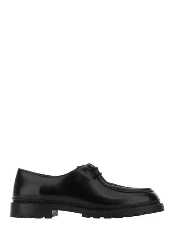 Saint Laurent Almond Toe Lace-up Shoes - Black