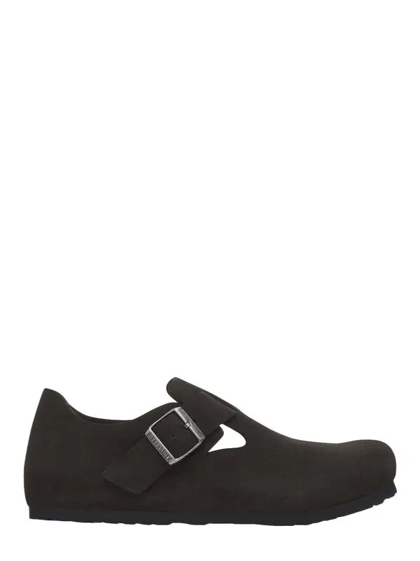 BIRKENSTOCK Suede Loafers With Adjustable Buckle - Black