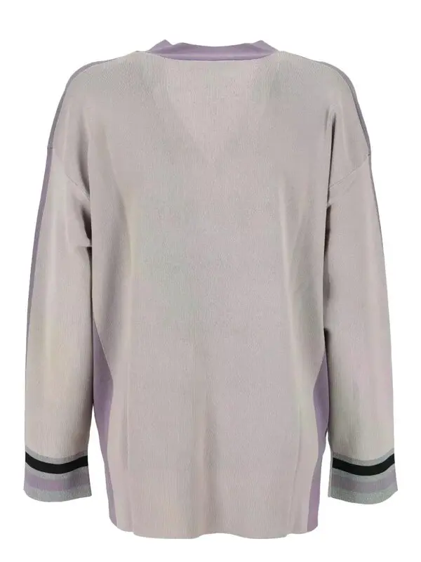 ELENA MIRÒ Color-block V-neck Sweater - Neutrals