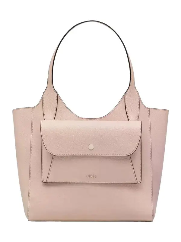 Furla Grainy Leather Tote Bag - Pink
