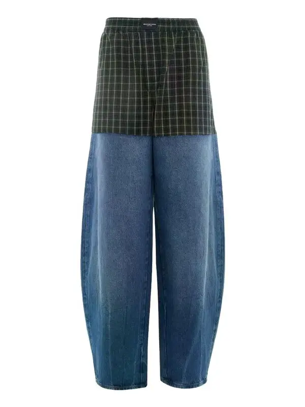 Alexander Wang Layered Check-pattern Jeans - Blue
