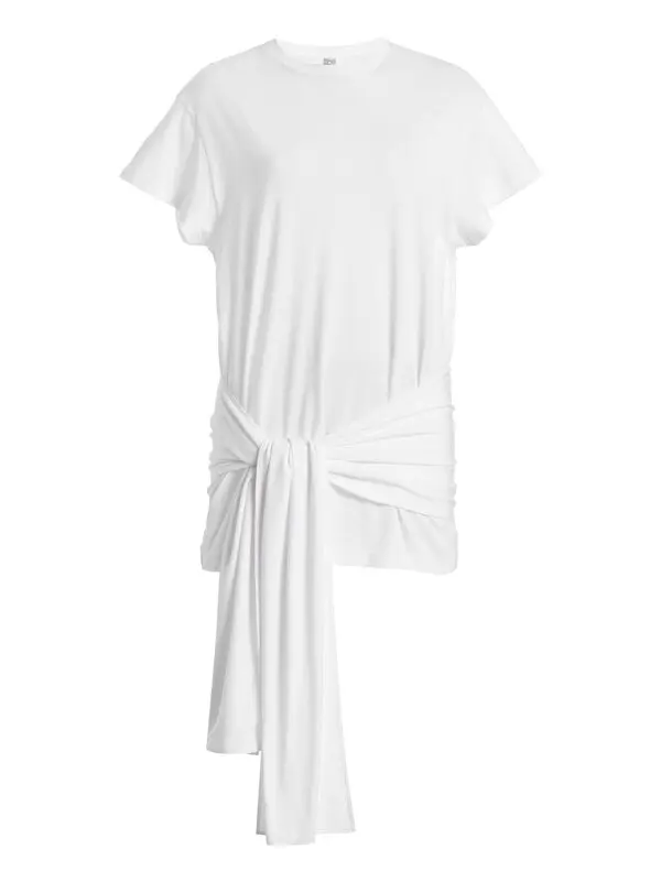 TOTEME Tie-detailed Tencel Jersey T-shirt - White