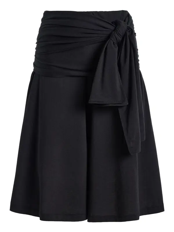 TOTEME Tie-detailed Jersey Culottes - Black