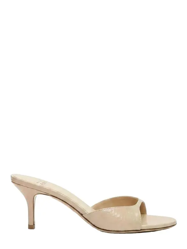 FRANCESCO RUSSO Glossy Snakeskin-effect Sandals - Neutrals