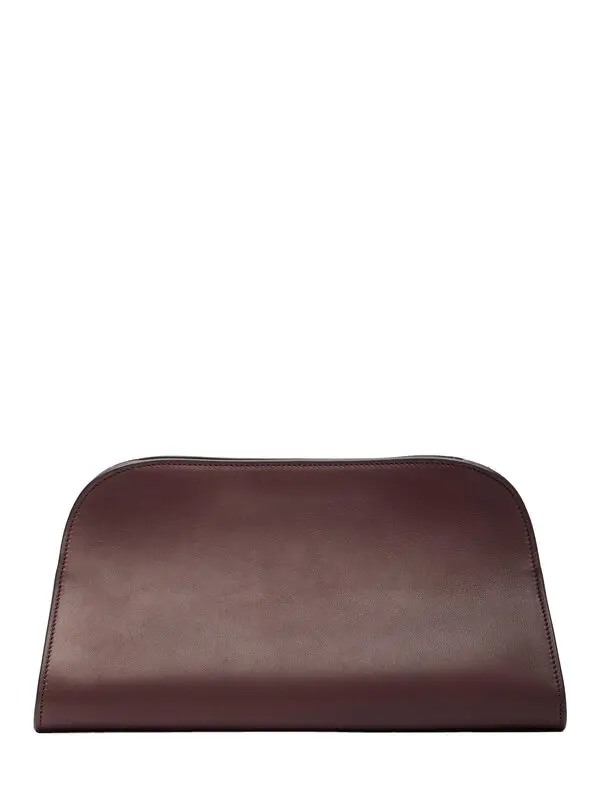 THE ROW Peggy Leather Clutch - Burgundy
