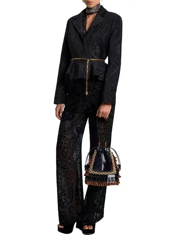 Etro Single-breasted Floral Paisley Blazer - Black