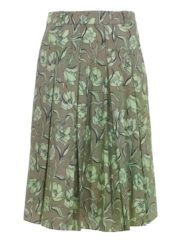3.1 Phillip Lim Floral Print Pleated Midi Skirt - Neutrals