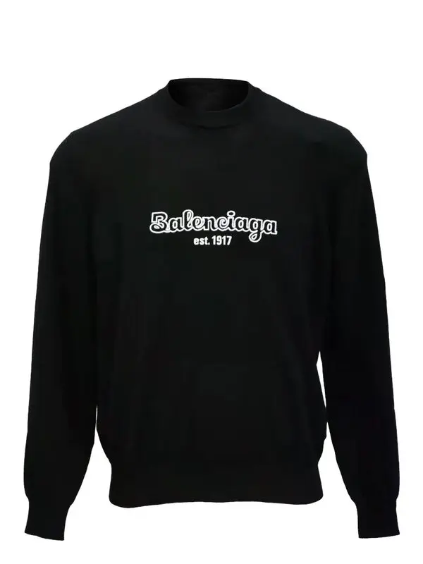 Balenciaga Logo Est. 1917 Cotton Sweater - Black