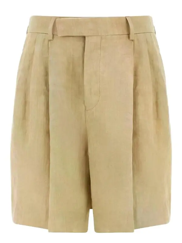 FERRAGAMO Linen Bermuda Shorts - Neutrals