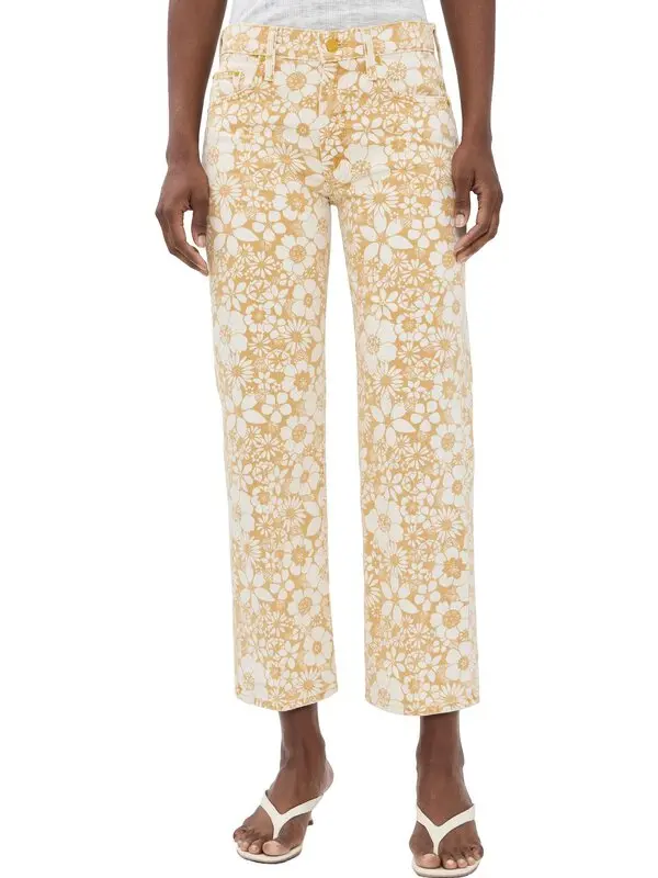 MOTHER The Mid Rise Rambler Zip Ankle Jeans - Floral Notes