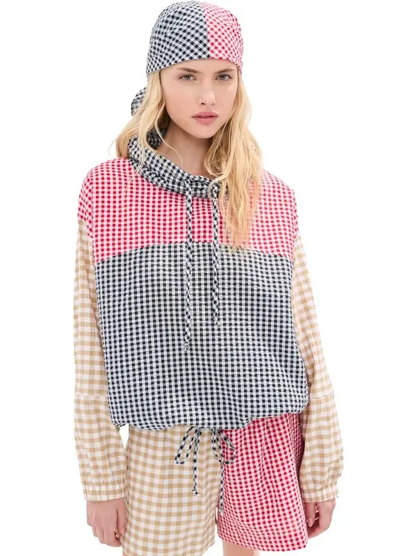 LE BOP Carson Anorak With Gingham Check Pattern - Multi Check