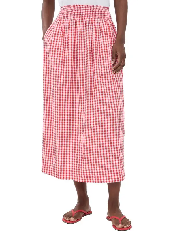 Splendid Gigi Gingham Midi Skirt - Firework/white