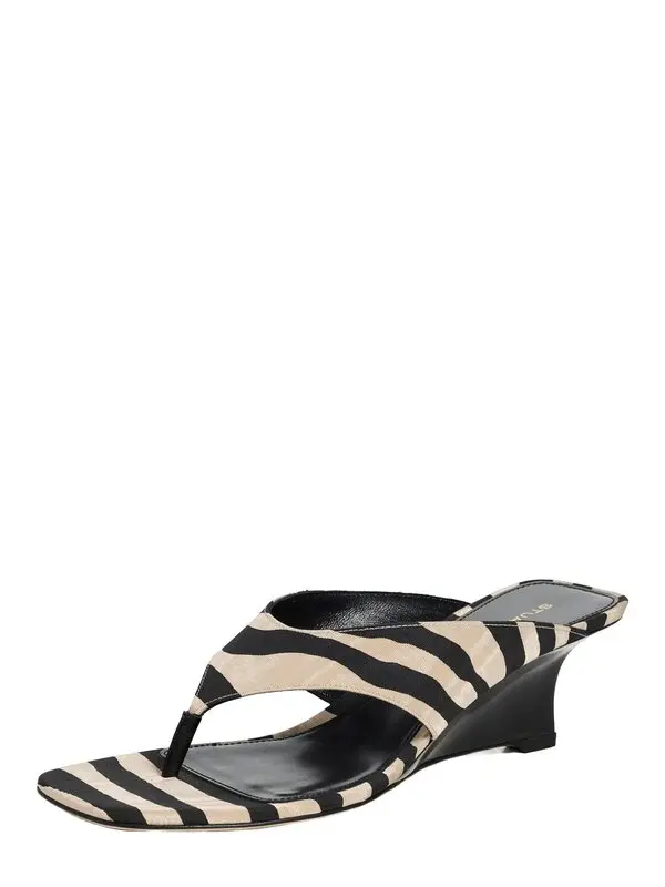 STUART WEITZMAN Vinnie Wedge Thong Sandals - Crm/smk