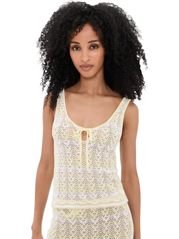 Splendid Eleni Sweater Tank With Keyhole Neckline - Lemon Drop Multi
