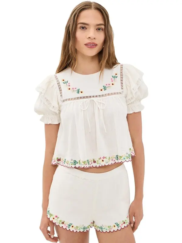 For Love & Lemons Leah Top - Cream