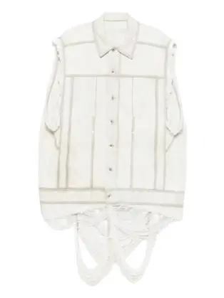 Rick Owens Sleeveless Denim Jacket - Milk Wash