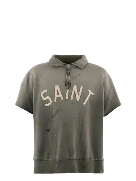 SAINT MXXXXXX Saint Short Sleeve Half Zip Sweat - Charcoal