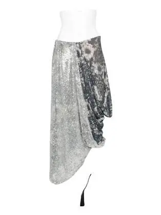 MAISON MARGIELA Sequined Draped Midi Skirt - Multicolor