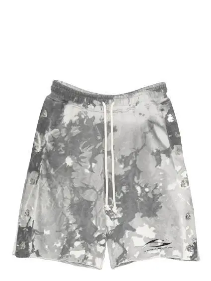 HELLSTAR Camouflage Pattern Drawstring Shorts - Grey