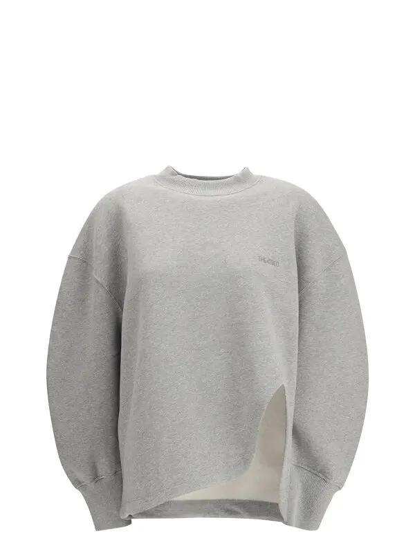 Attico Oversized Sweater With Asymmetrical Side Slit - Gray