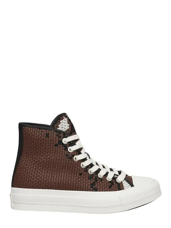 CONVERSE Chuck Taylor All Star First String High Woven Leather Sneakers - Brown/snow White/black