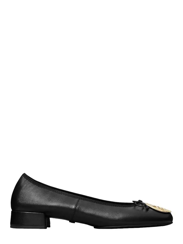 Tory Burch Reva Heeled Ballet Flats - Perfect Black/gold