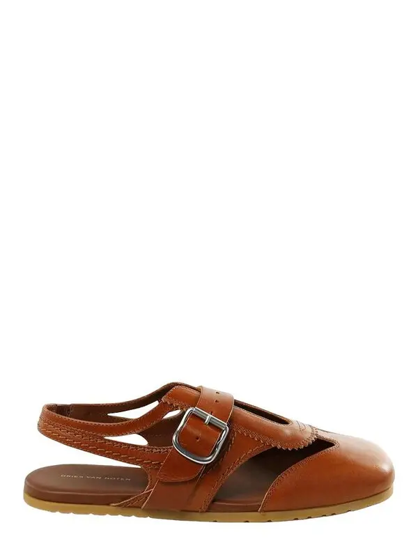 Dries Van Noten Calf Leather Sandals - Burgundy