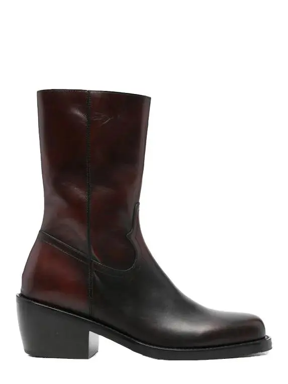 Dries Van Noten Leather Boots - Tan