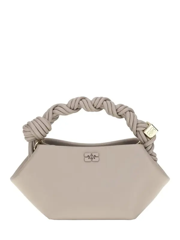 GANNI Bou Mini Handbag With Knotted Top Handle - Gray