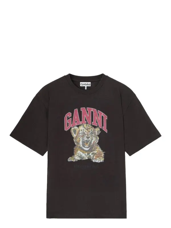GANNI Printed Cotton T-shirt - Multicolor