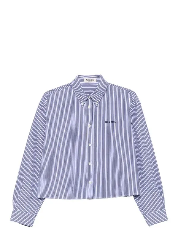 Miu Miu Vertical Stripe Cropped Shirt - Multicolor