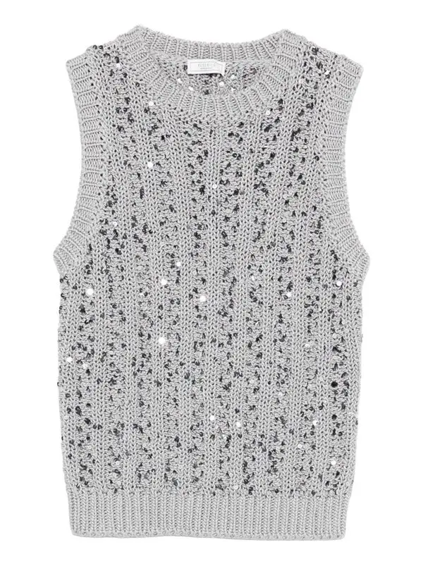 Peserico Knit Sequined Sleeveless Top - Multicolor