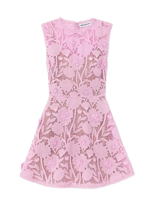 SELF-PORTRAIT Lace Mini Dress - Multicolor