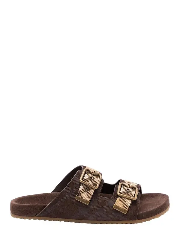 Burberry Buckled Calf Leather Sandals - Multicolor