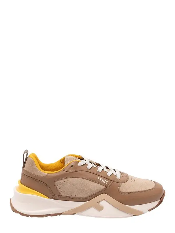 Fendi Calf Leather Flow Sneakers - Multicolor