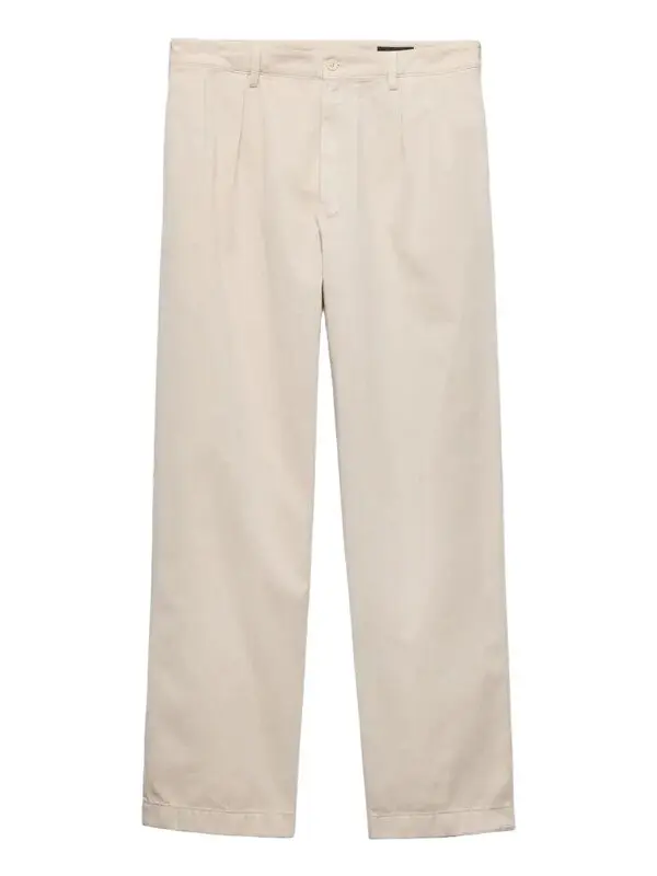 Prada Cotton Pleated Trousers - Multicolor