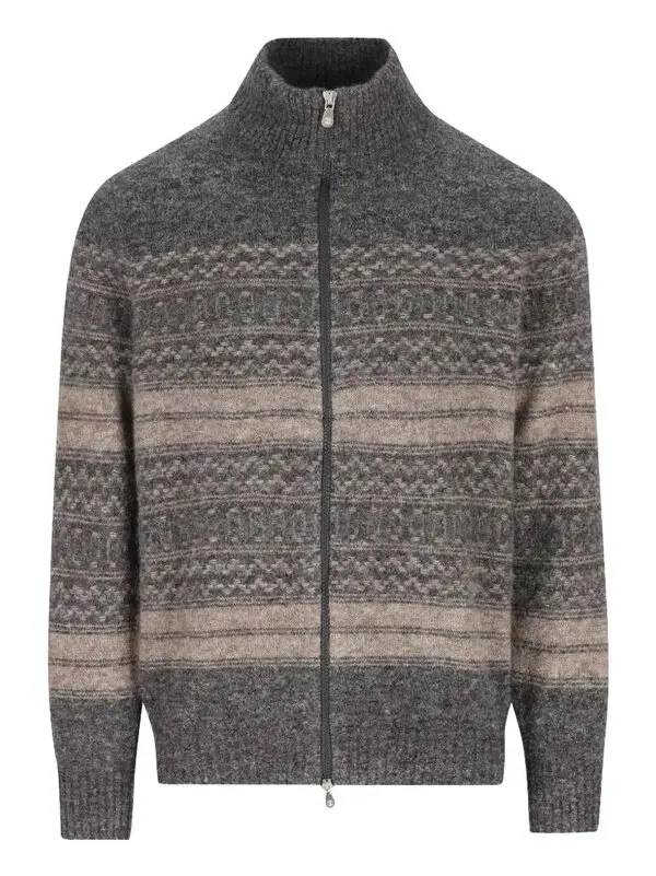Brunello Cucinelli Alpaca Zip-up Cardigan - Multicolor