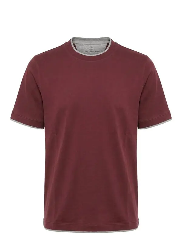 Brunello Cucinelli T-shirt With Faux-layering - Multicolor