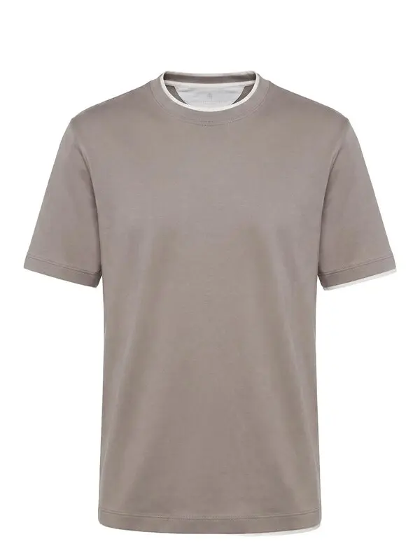 Brunello Cucinelli T-shirt With Faux-layering - Multicolor
