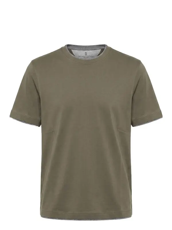 Brunello Cucinelli T-shirt With Faux-layering - Multicolor