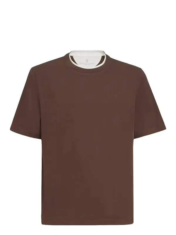 Brunello Cucinelli T-shirt With Faux-layering - Multicolor