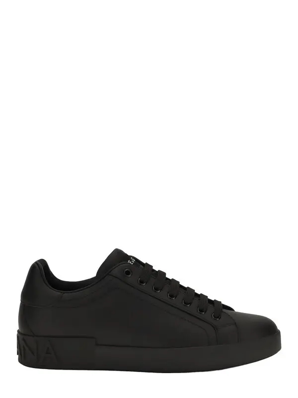 Dolce & Gabbana Portofino Sneakers In Nappa Calfskin - Black