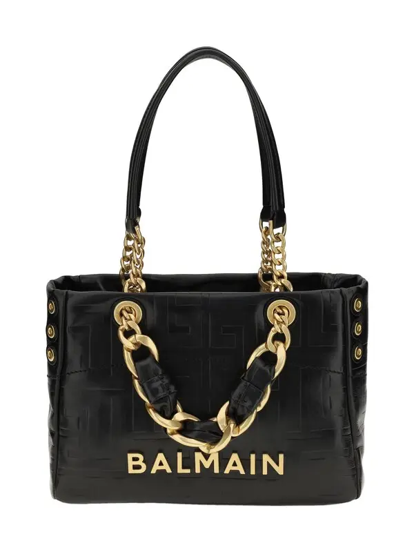 Balmain Small Cabas 1945 Tote Bag - Black