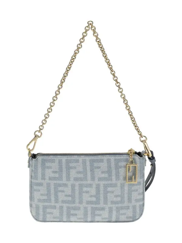 Fendi Denim Baguette Clutch - Blue